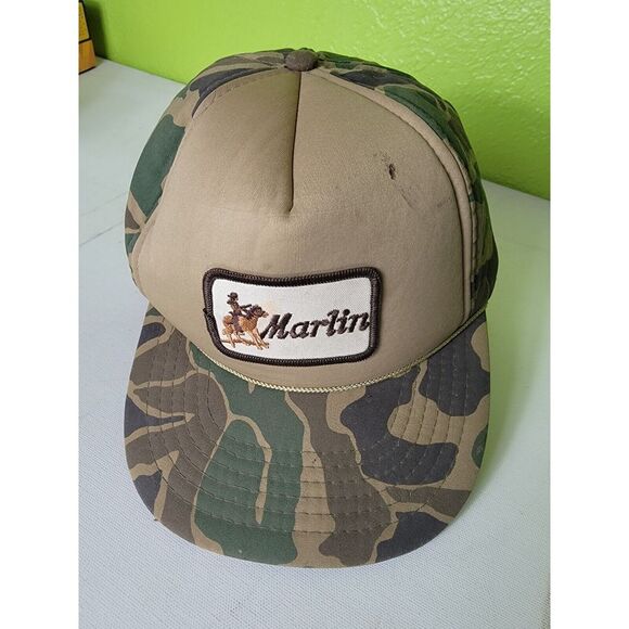 Ralph Marlin | Accessories | Vintage Marlin Firearms Truckers Cap Camo ...